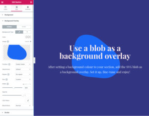 Easily generate and use blob background graphics in Elementor