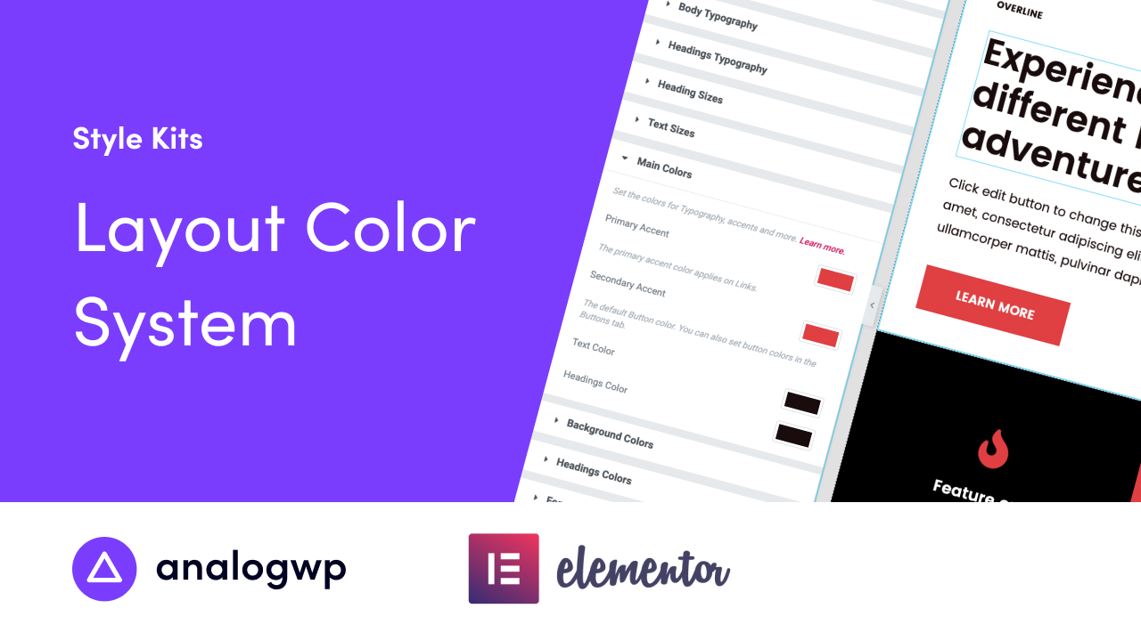 Making use of a layout color system in Elementor template kits - AnalogWP
